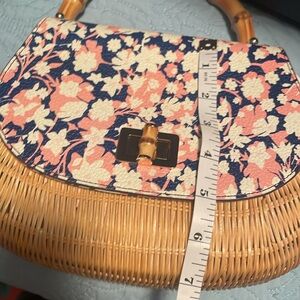 Talbots | Bags | Nwt Talbots Bag Bamboo Handle Beautiful Basket Weave ...